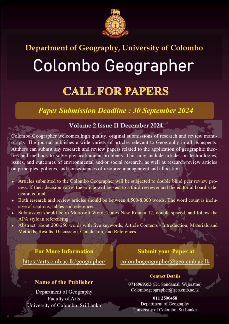 Geography – Journal | Faculty of Arts